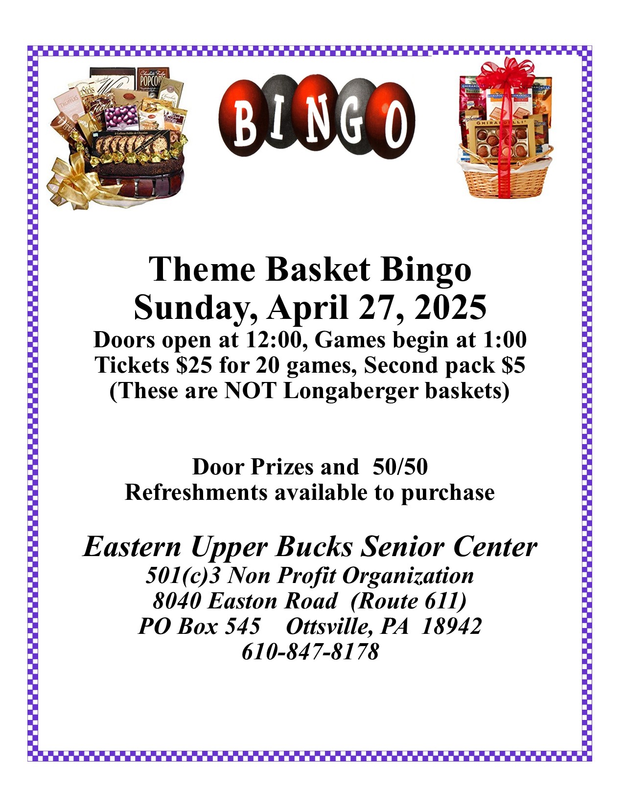 Basket Bingo 4-27-2025 Poster